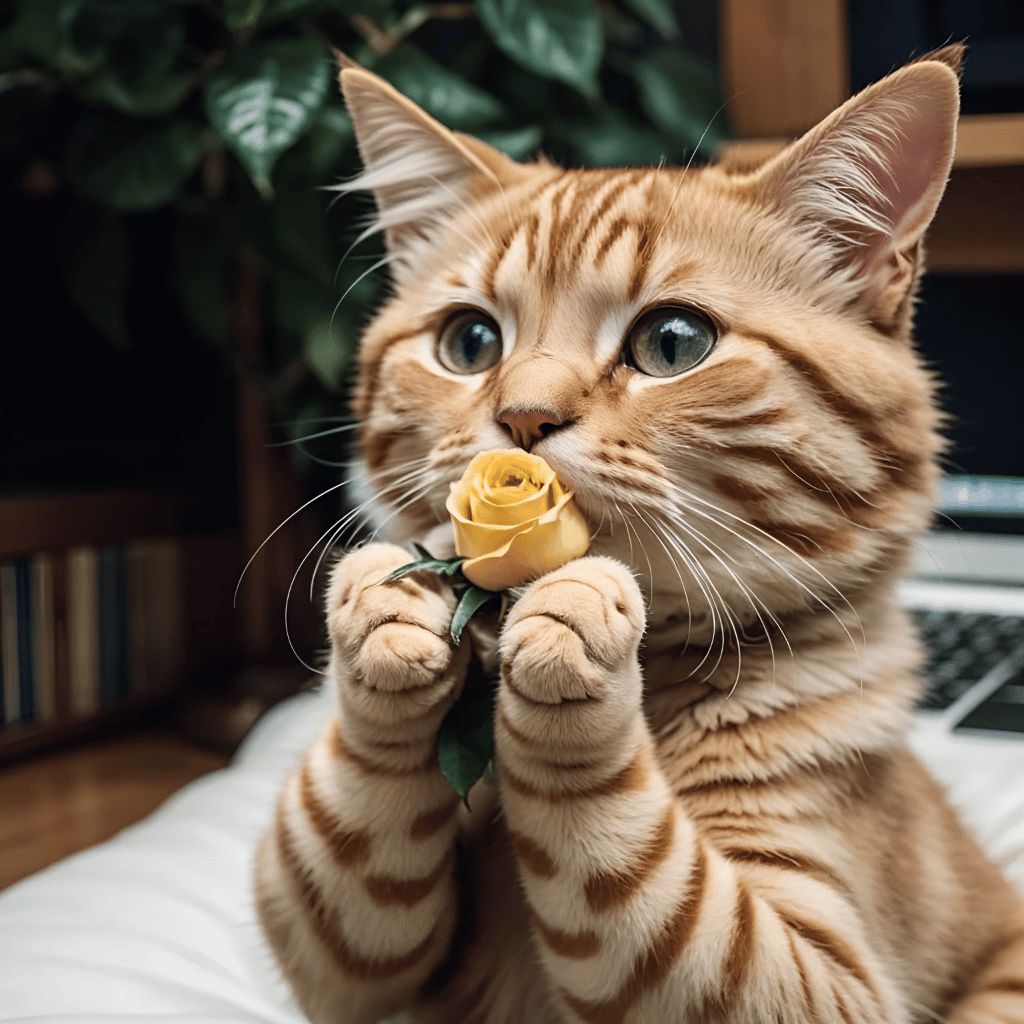 Zwarte Poes met Bloem Diamond Painting | Happy Painting