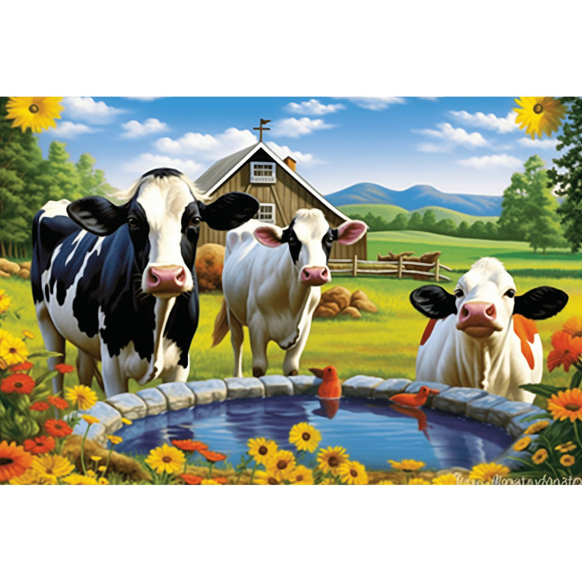 Koeien bij de Boerderij Diamond Painting | Happy Painting