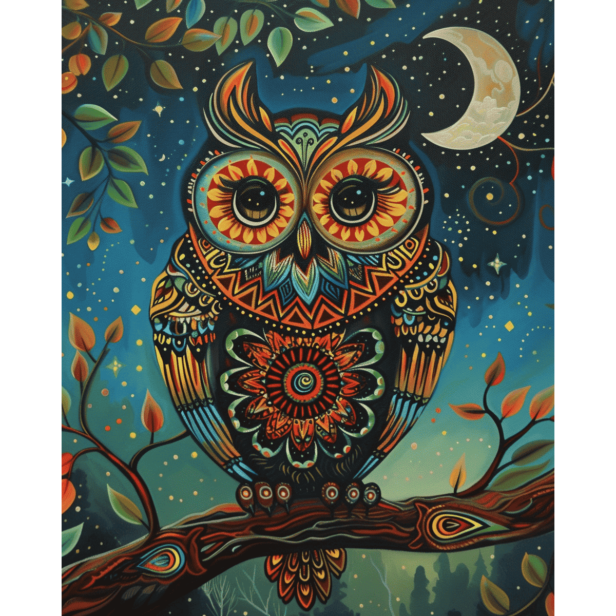 Uil met mandala patronen Diamond Painting | Diamond Painting – Happy ...